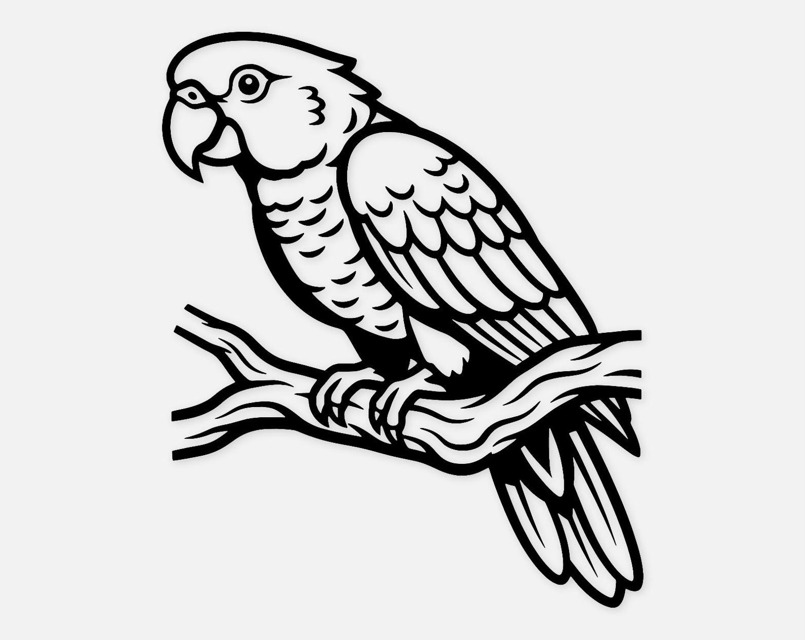 Famous Parrot Svg Png: Bold Outline Design for Crafts - Etsy