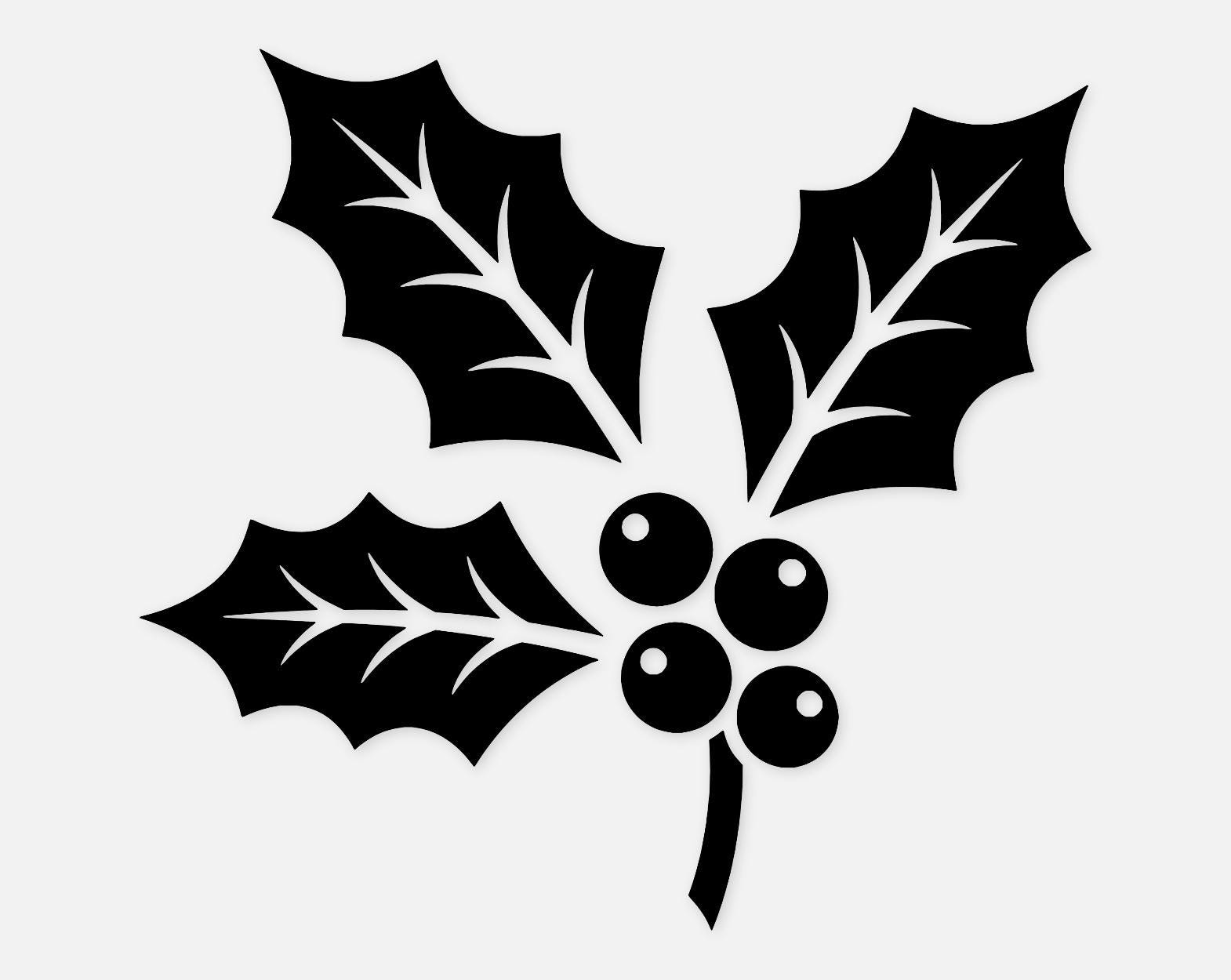 Holly Sprig Silhouette: Cut Ready SVG, PNG Digital Design - Etsy