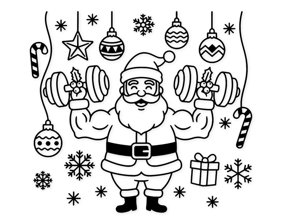 Santa Lifting Weights Svg Png: Cut Ready Digital Design for Cricut ...