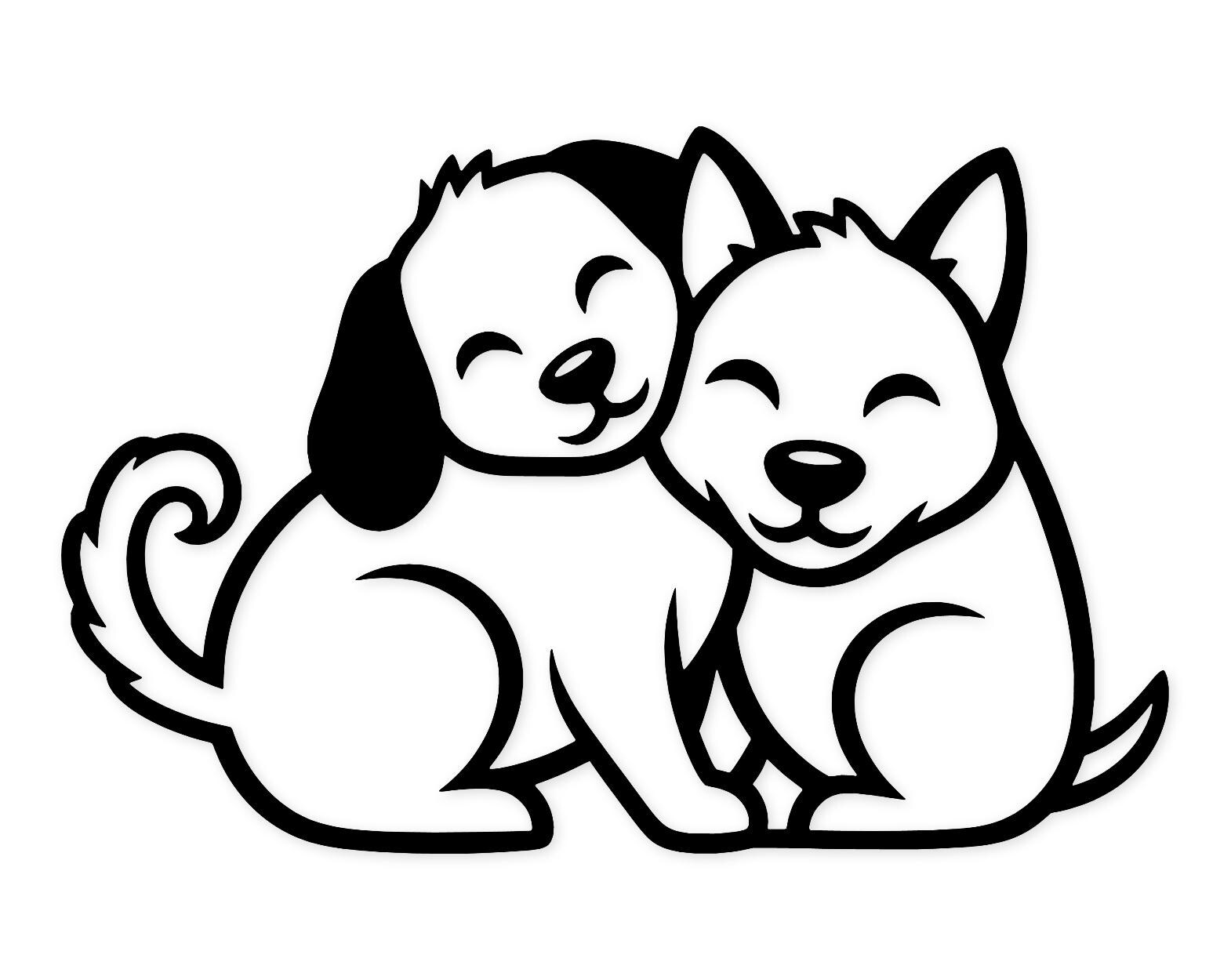 Dog Duo SVG: Cuddly Cartoon Pet Design (digital Download) - Etsy