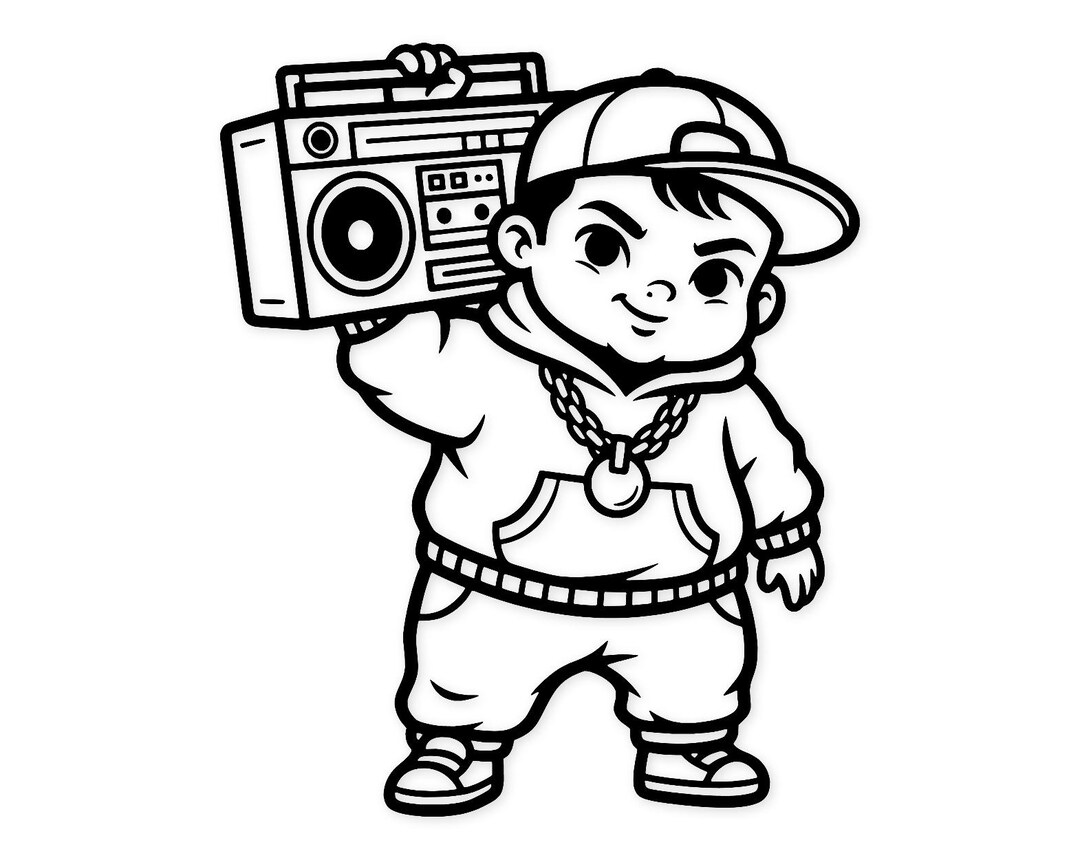 Baby With Boombox Svg Png: Cut Ready Digital Design for Cricut ...