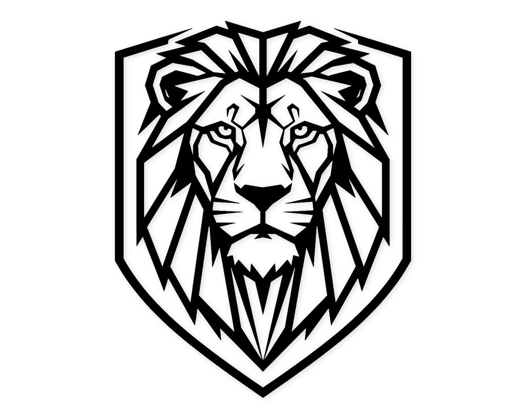Lion Geometric Crest Svg Png: Bold High Contrast Design for T-shirts - Etsy