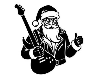 Rocker Santa SVG | Christmas Vector Art (digital Download) - Etsy