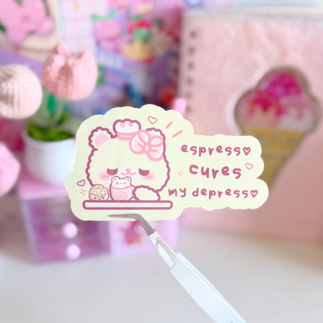 Cute Espresso Vinyl Sticker - Etsy