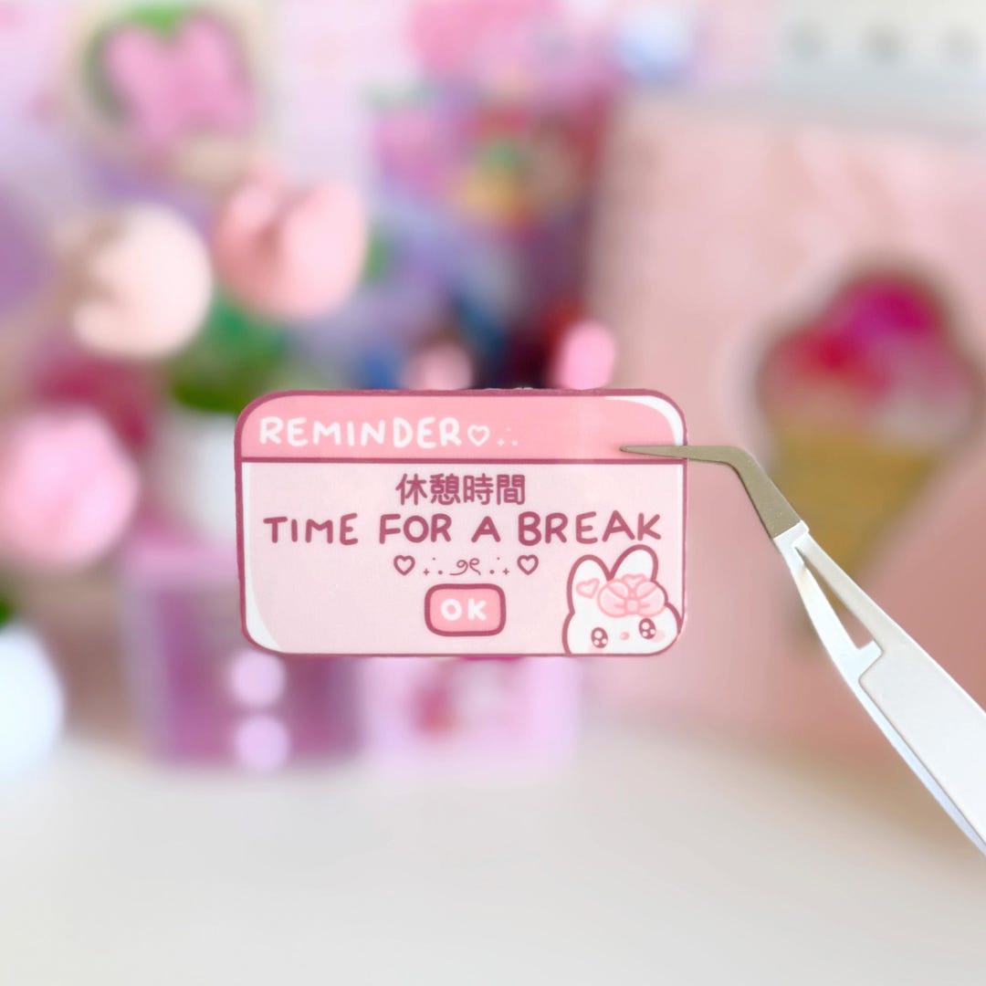 Cute 'time for a Break' Vinyl Sticker - Etsy