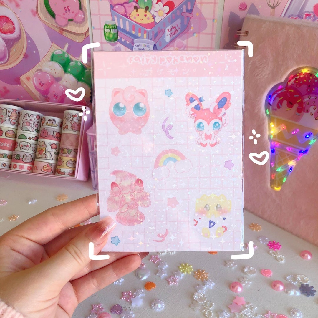 Kawaii Fairy Poke Sticker Sheet Fairy Type, Togepi, Jigglypuff ...