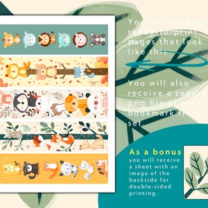 25 Cute Animals Bookmark Designs, Bookmark Set JPG, Printable Friend ...