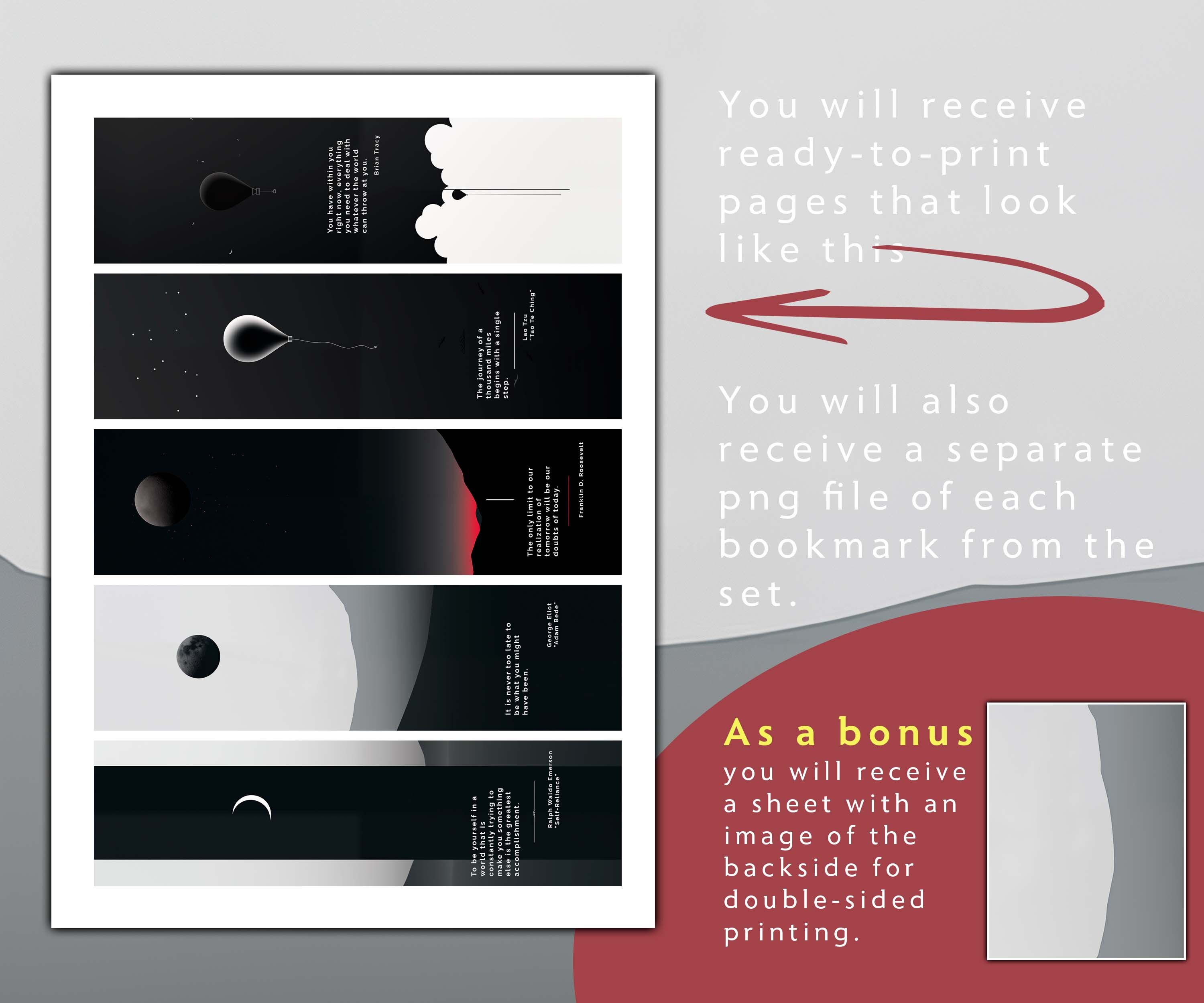20 Quotes of Famous People Bookmark Designs, Bookmark Set, Separate PNG ...