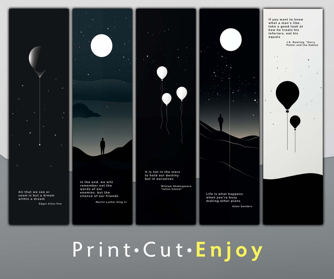 20 Quotes of Famous People Bookmark Designs, Bookmark Set, Separate PNG ...