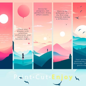 30 Motivational Quotes Bookmark Designs, Bookmark Set, Separate PNG ...