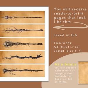 10 Evil Magic Wands Bookmark Printable Designs, Digital Download ...
