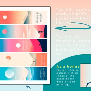 30 Motivational Quotes Bookmark Designs, Bookmark Set, Separate PNG ...