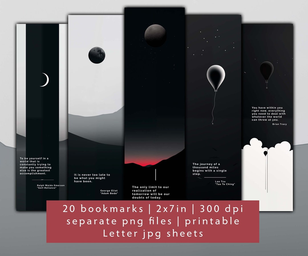 20 Quotes of Famous People Bookmark Designs, Bookmark Set, Separate PNG ...