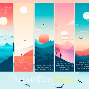 30 Motivational Quotes Bookmark Designs, Bookmark Set, Separate PNG ...