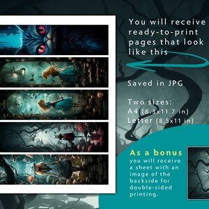 10 Alice in Wonderland Bookmark Designs, Bookmark Set JPG, Printable ...