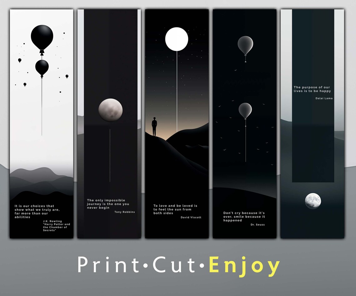 20 Quotes of Famous People Bookmark Designs, Bookmark Set, Separate PNG ...