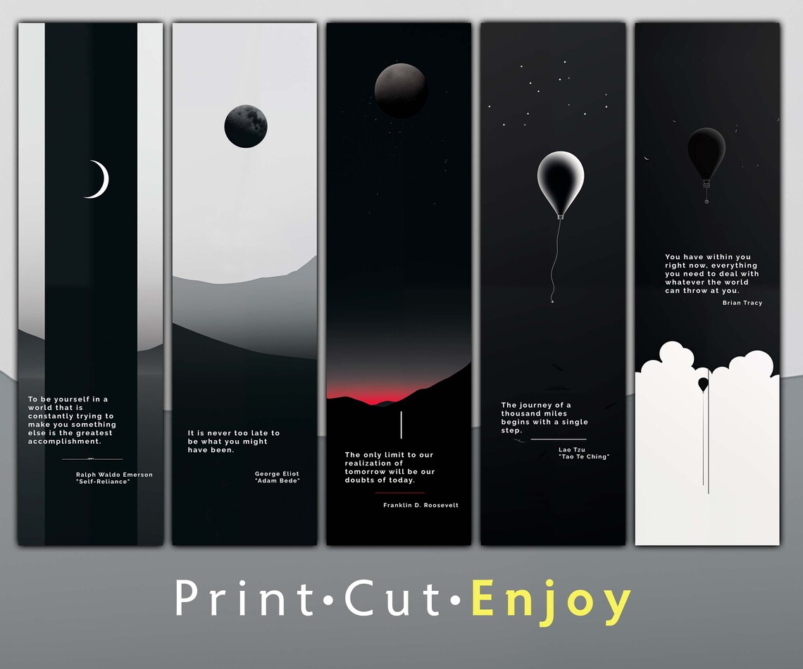 20 Quotes of Famous People Bookmark Designs, Bookmark Set, Separate PNG ...
