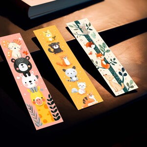 Cute Animal Bookmarks Set, Printable Bookmark Designs (JPG) - Etsy