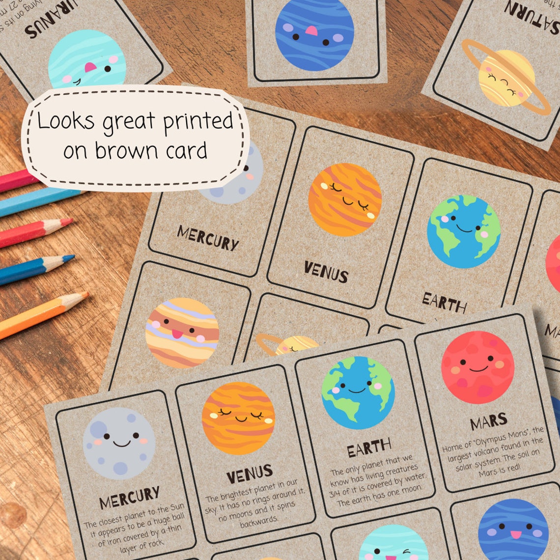 Solar System Montessori Educational Flashcards Printable Montessori ...
