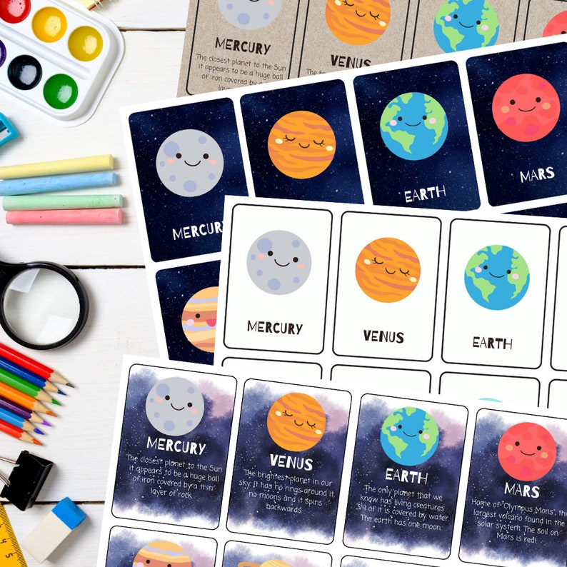 Solar System Montessori Educational Flashcards Printable Montessori ...