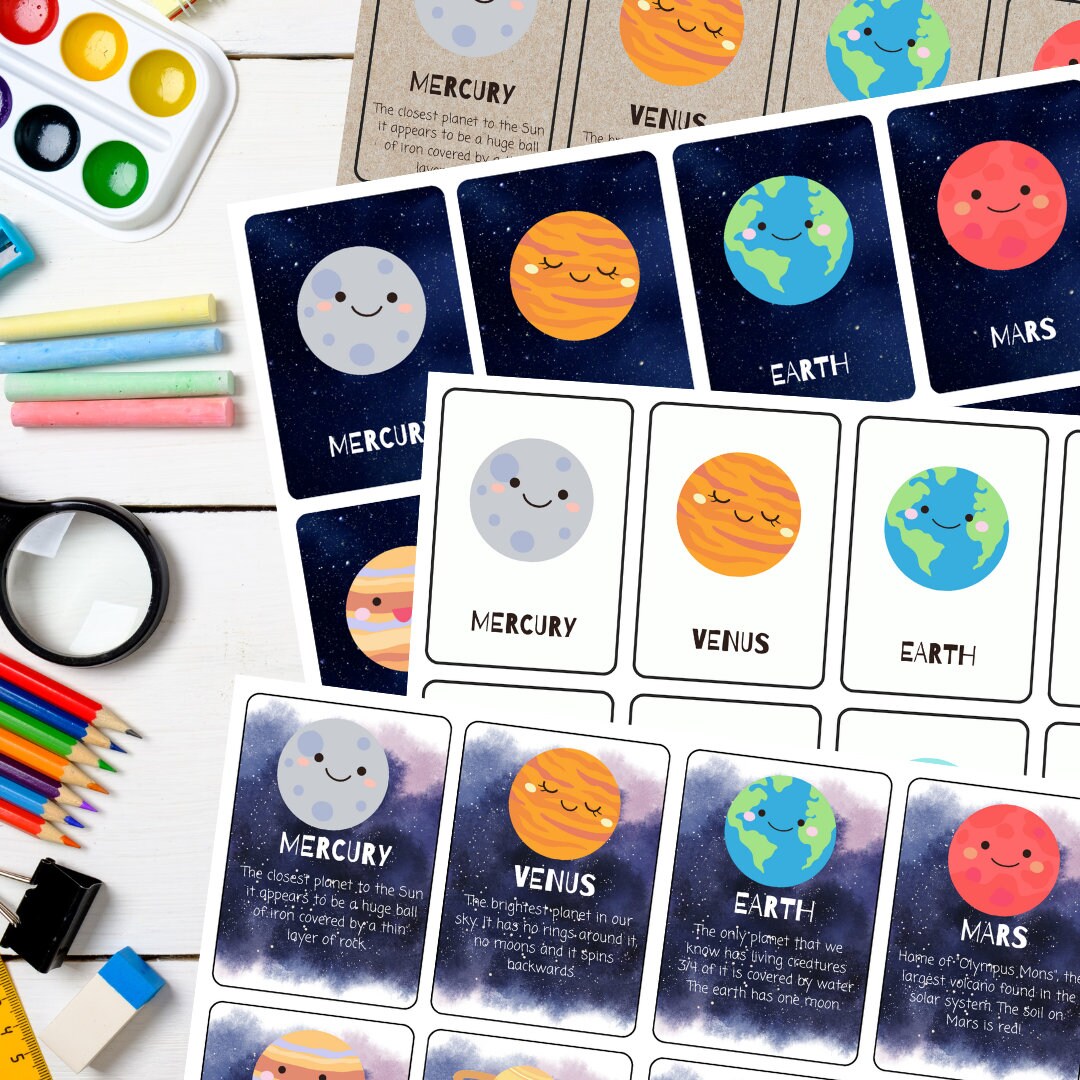 Solar System Montessori Educational Flashcards Printable Montessori ...