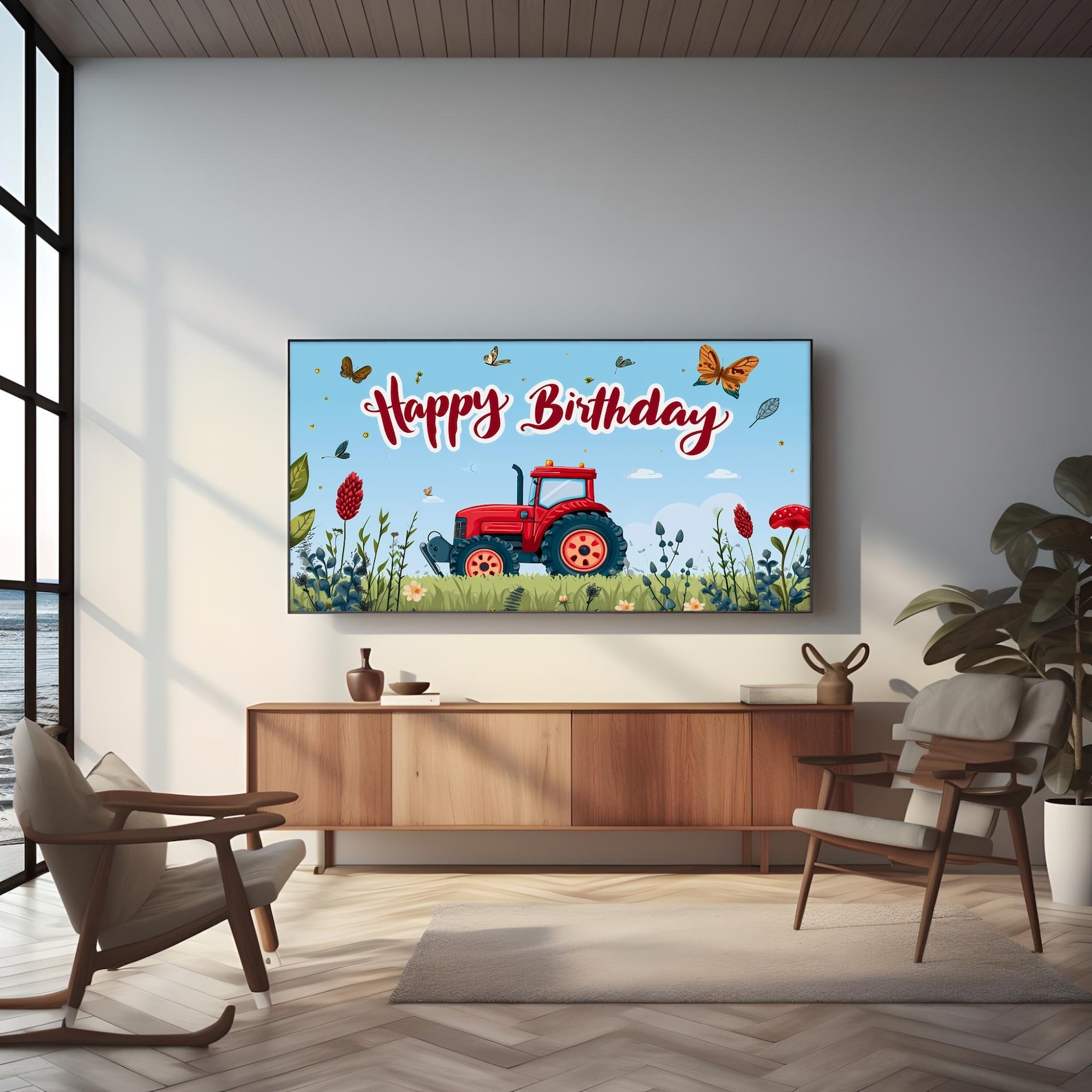 Happy Birthday TV Digital Art Artwork Tractor Happy Birthday Party ...