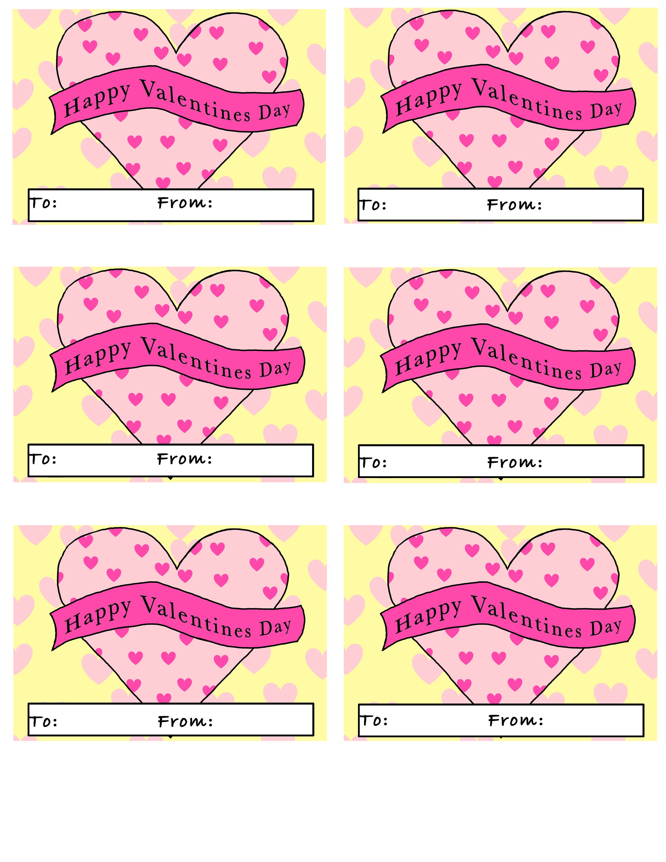 Mini Kids Valentines Cards, Girls Hearts Valentine Card Set, Childrens ...