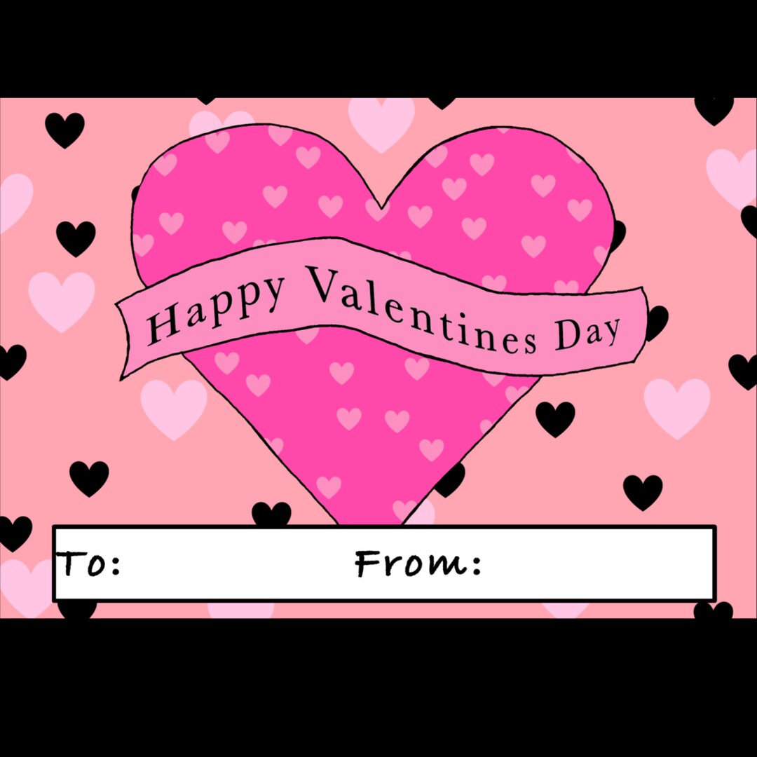 Mini Kids Valentines Cards, Girls Hearts Valentine Card Set, Childrens ...