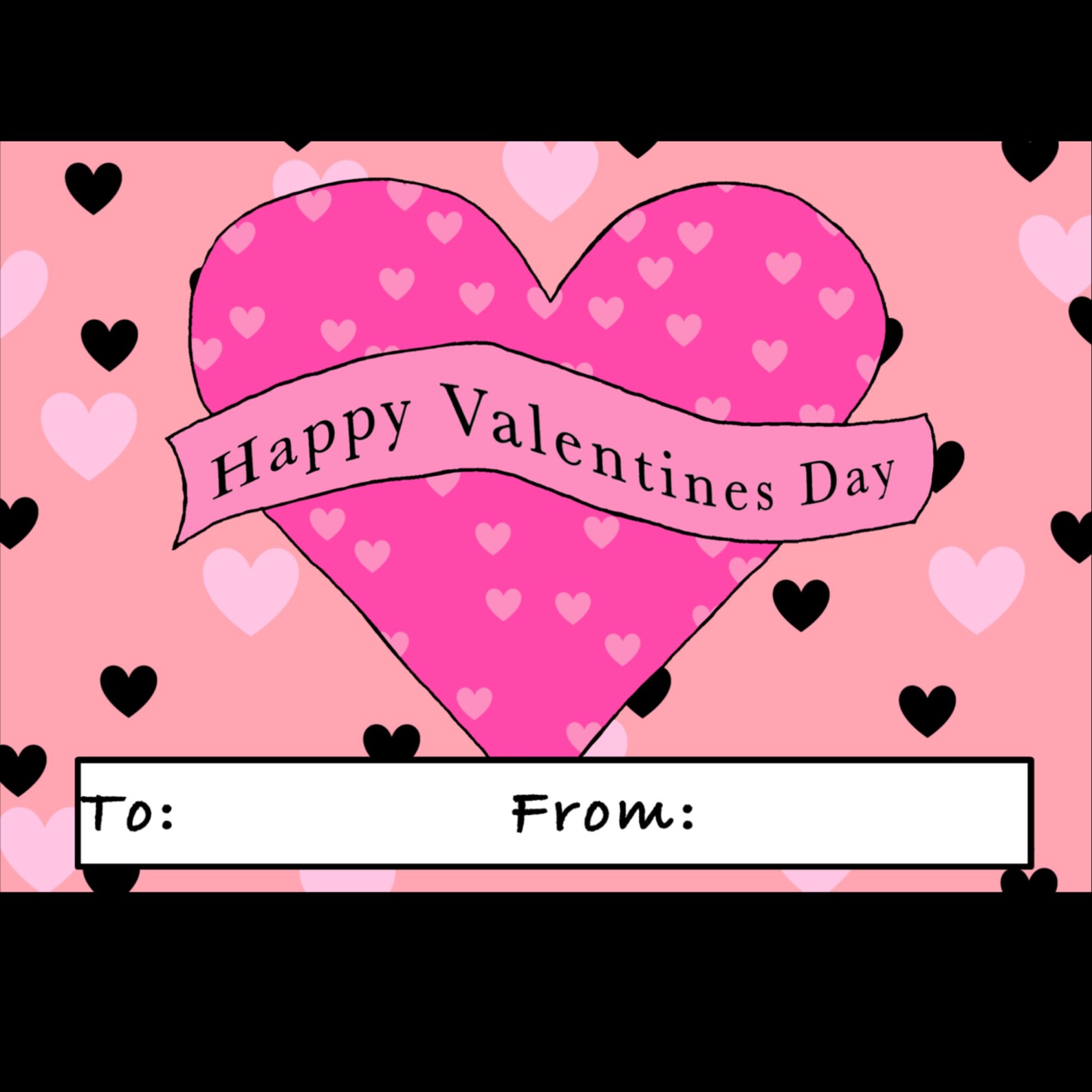 Mini Kids Valentines Cards, Girls Hearts Valentine Card Set, Childrens ...