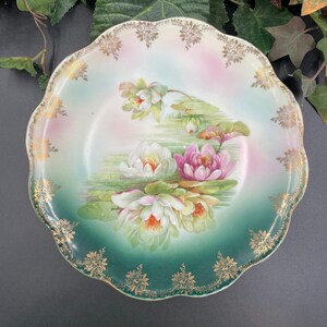Austrian Water Lily Design Decorative Porcelain Plate With Gold Trim - Etsy