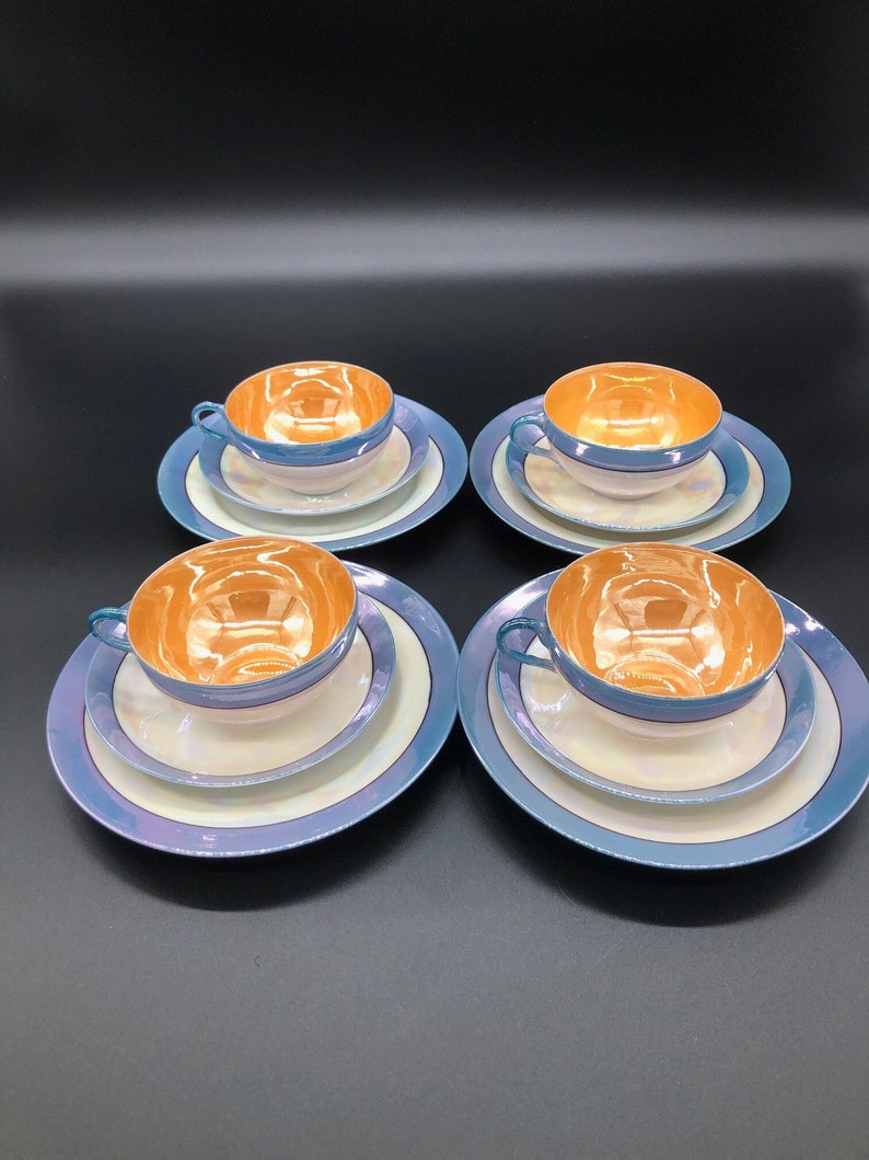 Takito TT Japanese Lusterware Vintage Cups and Saucers With Luncheon ...