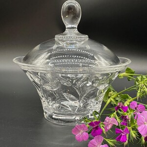 Vintage Pressed Glass Candy Dish With Lid - Etsy