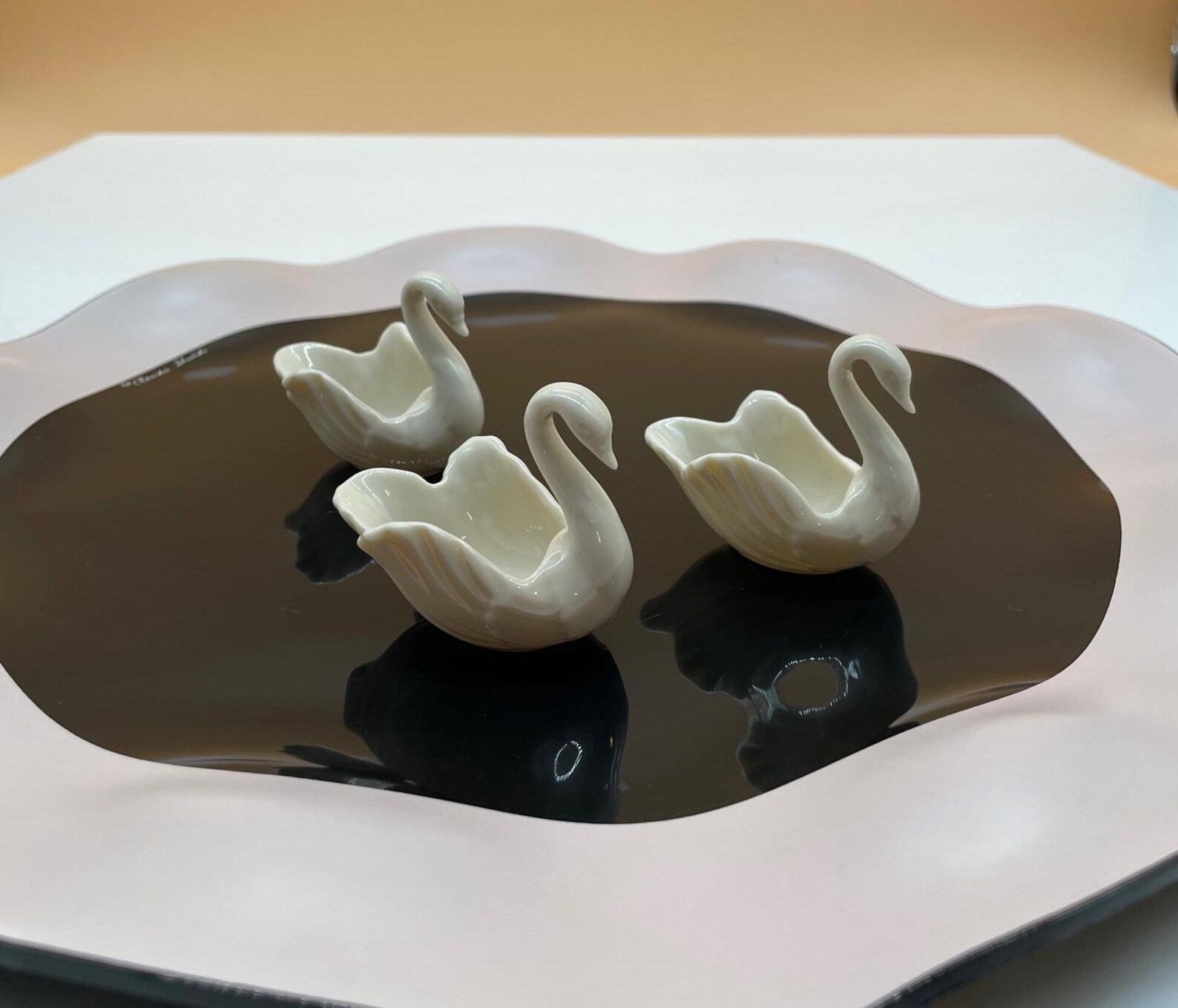 Miniature Lenox Porcelain Swans Set of 3 - Etsy
