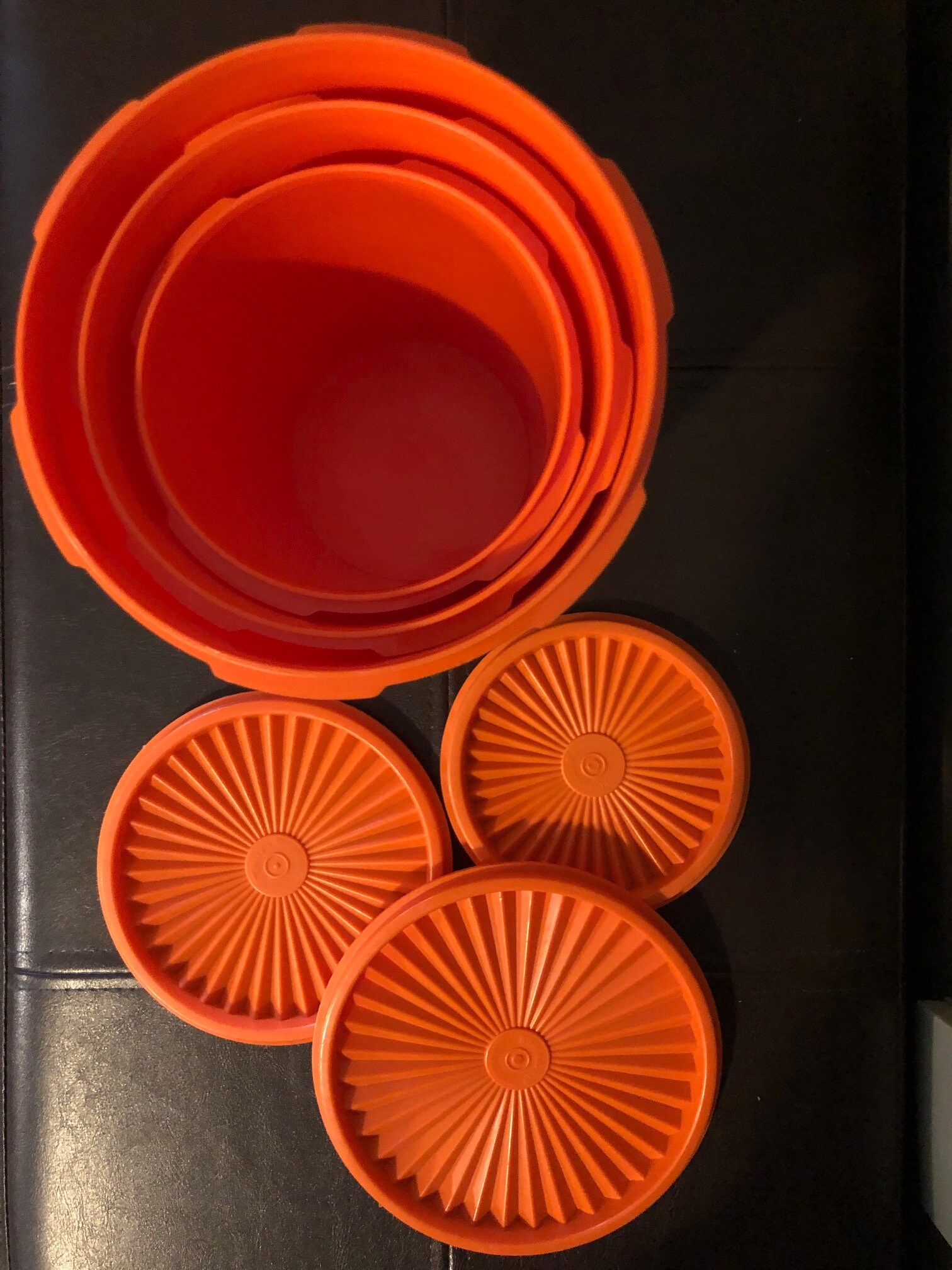 Vintage Orange Tupperware Storage Canisters Set of 3 - Etsy