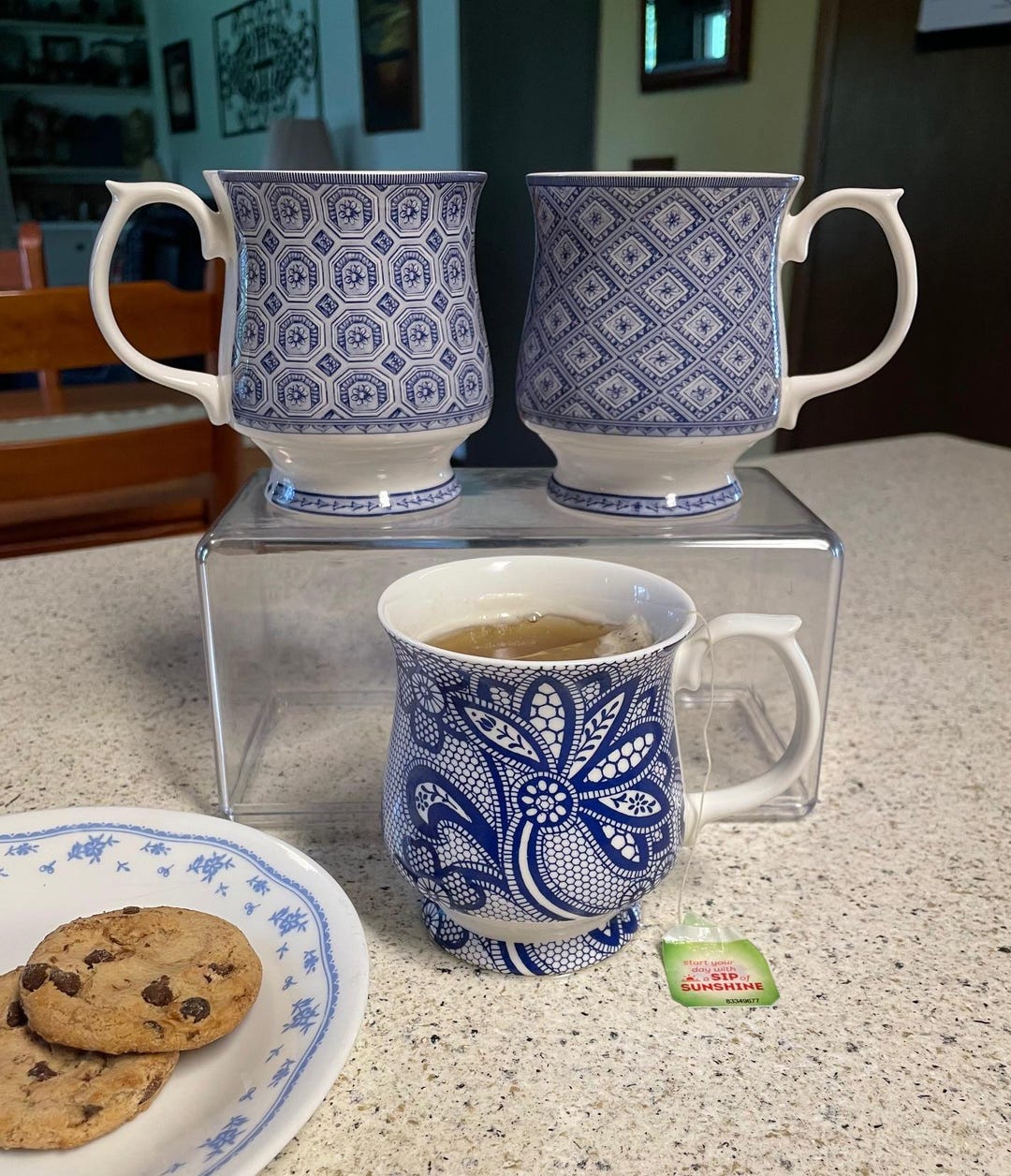 3 Queen's Fine Bone China Blue and White Mugs - Etsy