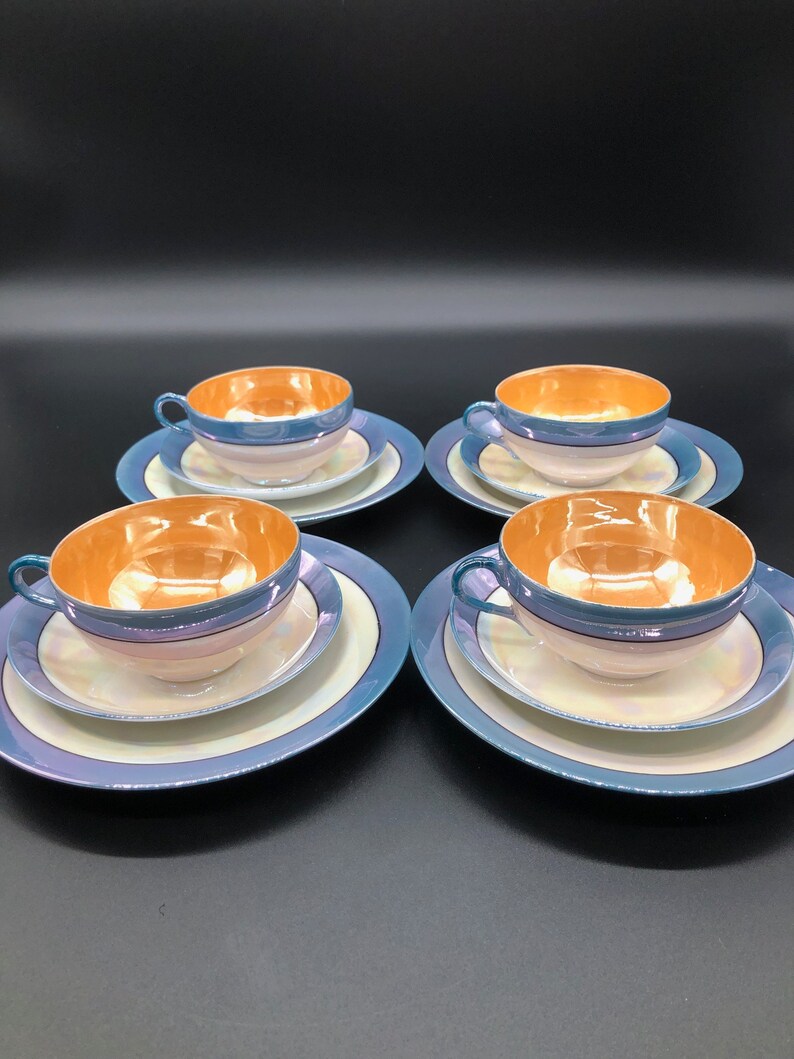 Takito TT Japanese Lusterware Vintage Cups and Saucers With Luncheon ...