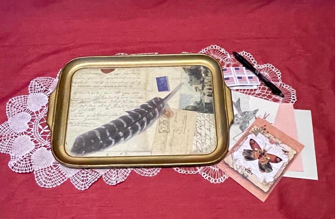 Made in Italy Letter Writing Themed Tray - Etsy