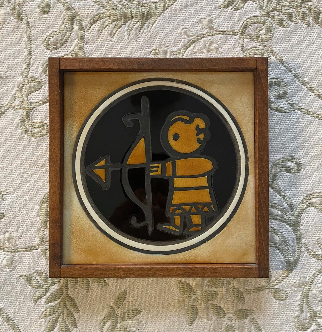 Ein Reb Art Ceramic Sagittarius Framed Tile - Etsy