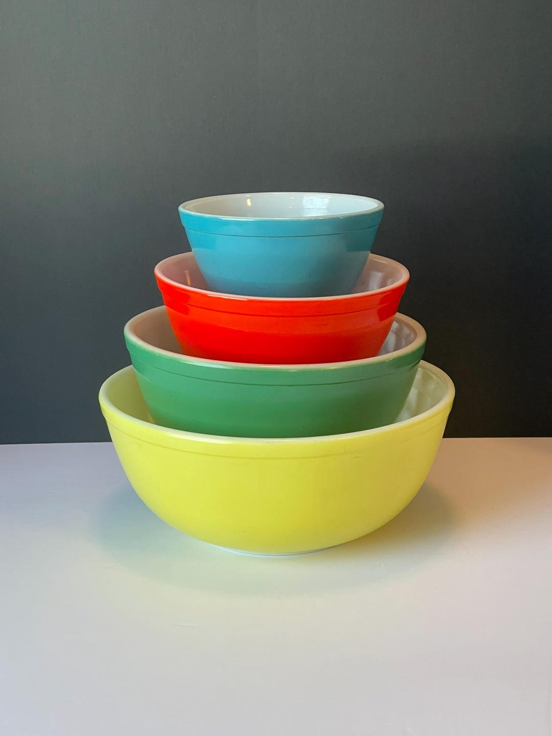 Vintage Pyrex Nesting Mixing Bowls Set of 4 - Etsy