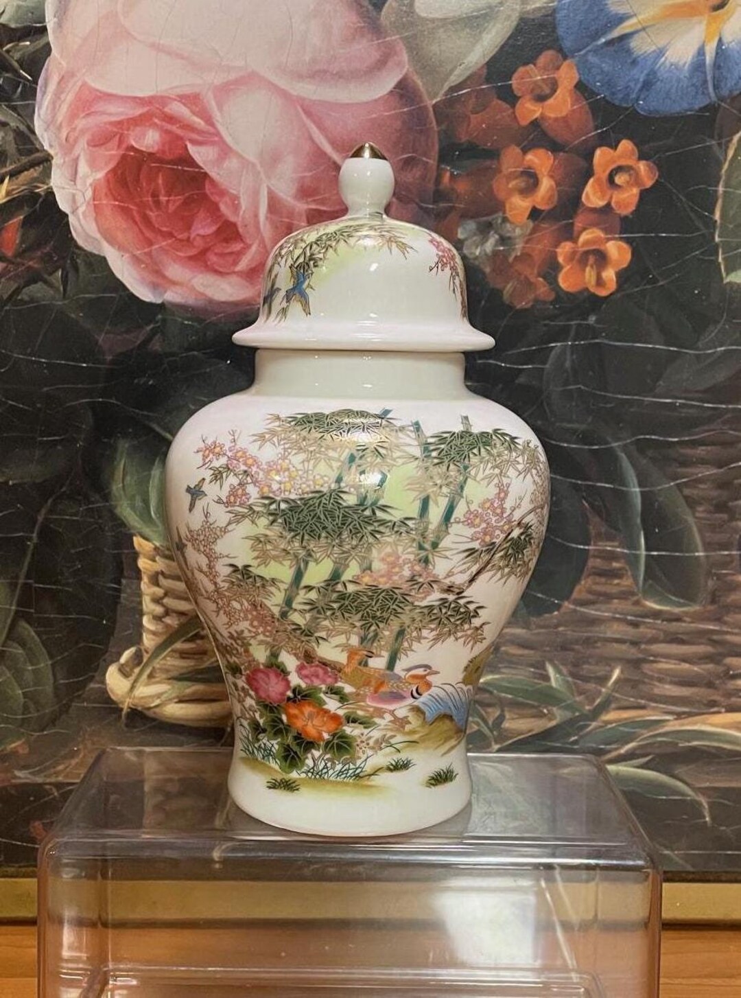 Vintage Japanese Ginger Jar With Ducks in a Bamboo Forest - Etsy