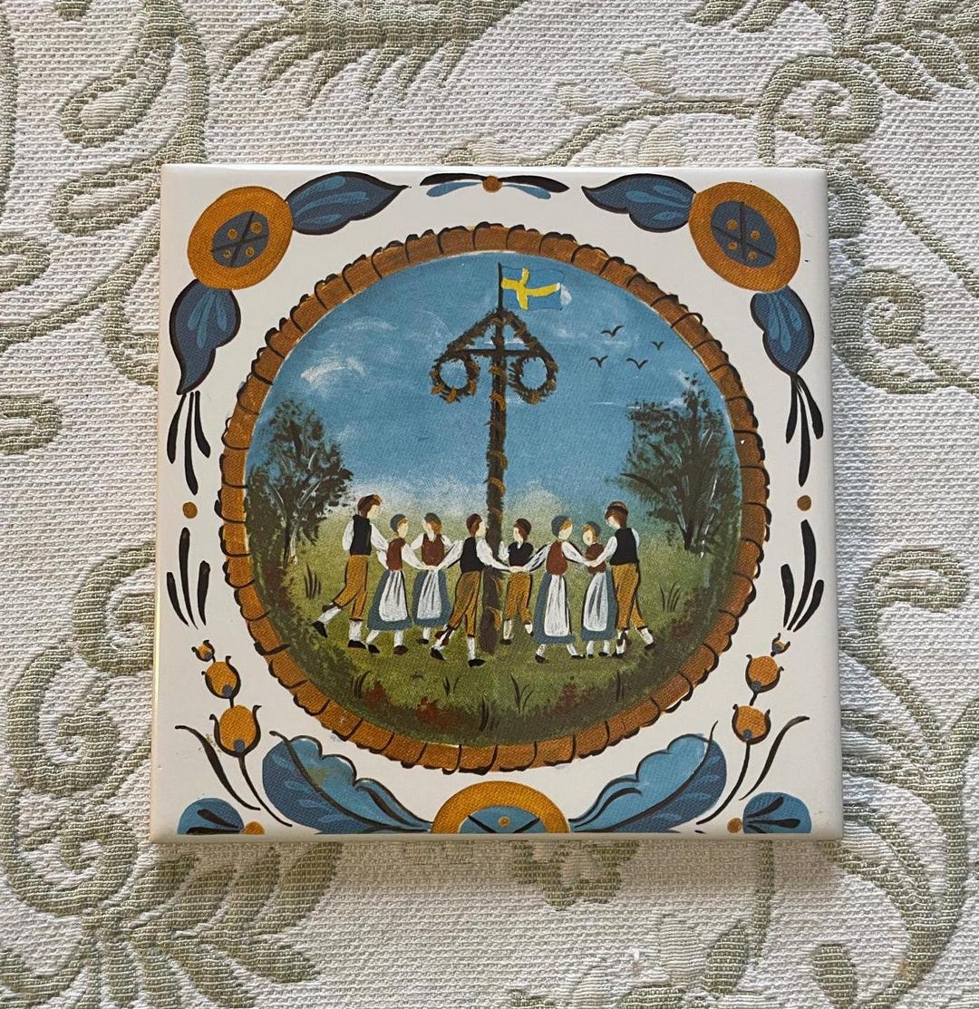 Bergquist Swedish Maypole Dance Tile - Etsy