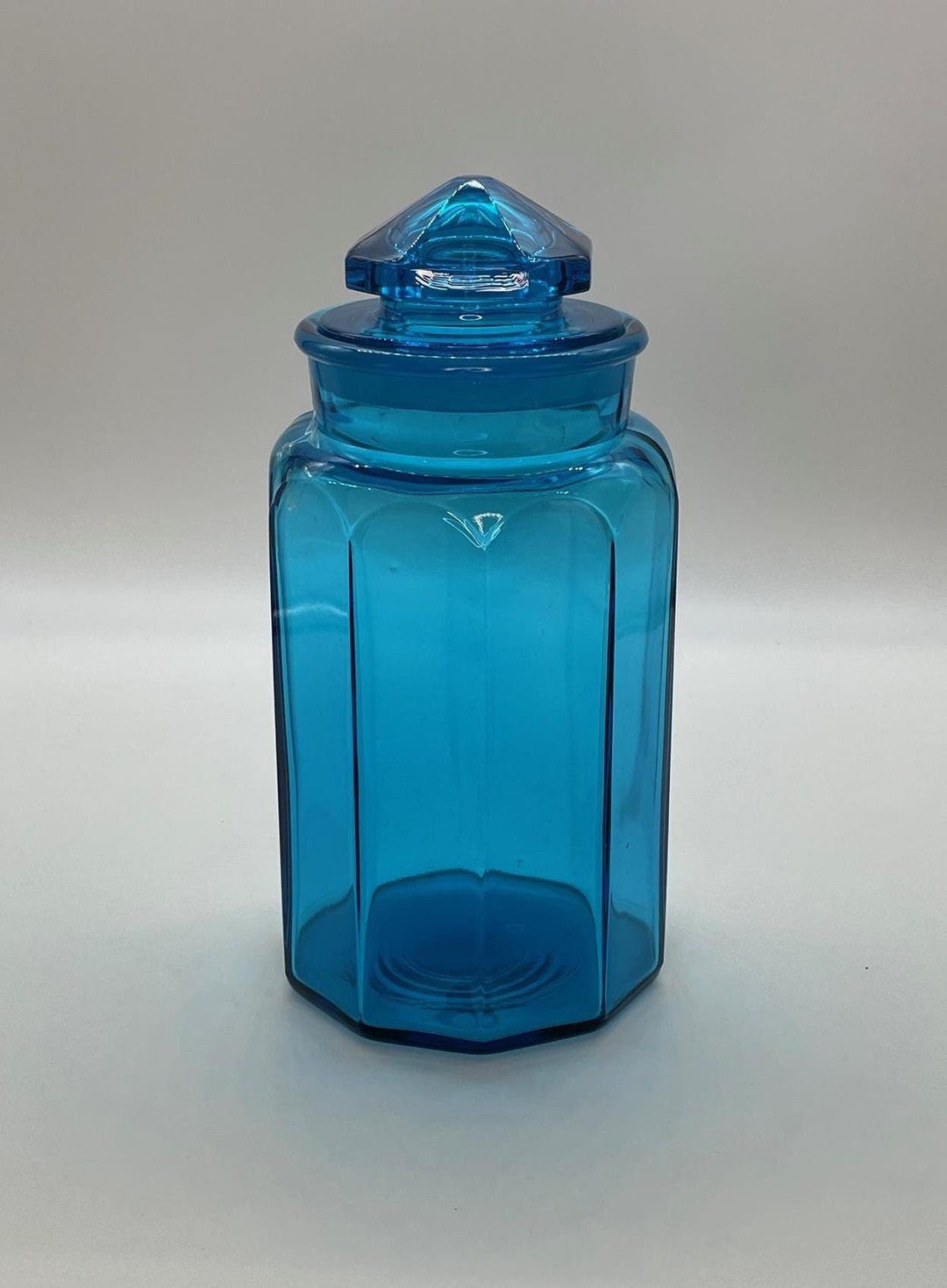 LE Smith Glass Company Ocean Blue Glass Food Storage Container - Etsy