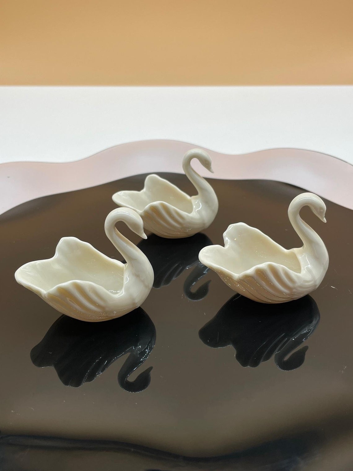 Miniature Lenox Porcelain Swans Set of 3 - Etsy