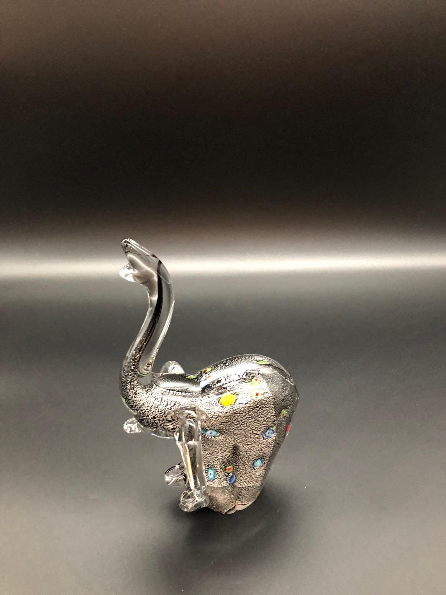 Vintage Milliefiori Glass Elephant Paperweight Figurine - Etsy