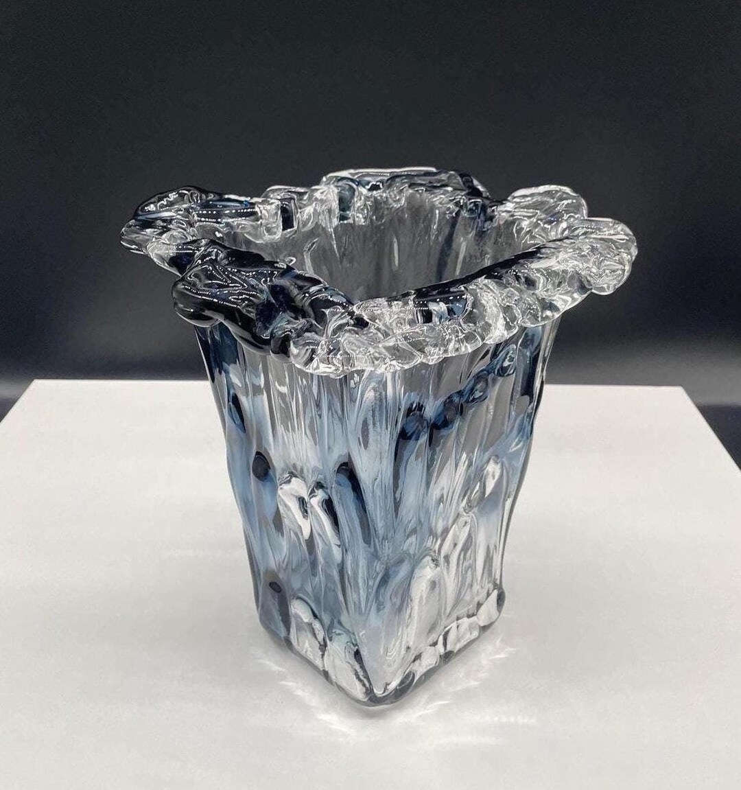 Adam Jablonski Art Glass Vase Sculptural Waves - Etsy