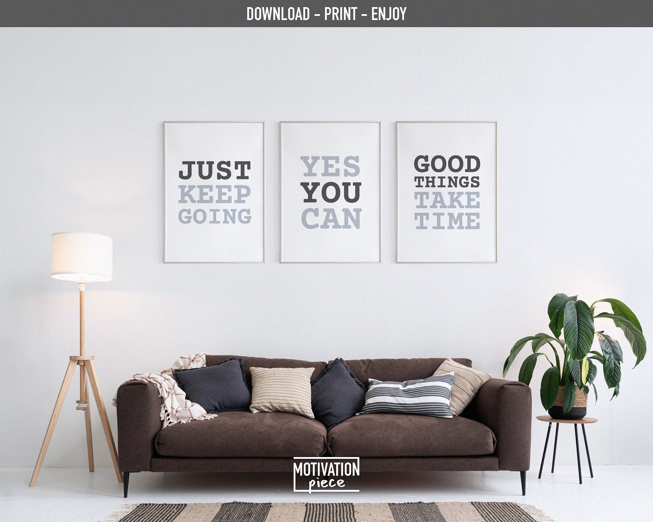 Motivating Quote Poster Set of 3 Inspiring Sayings Downloadable Wall ...