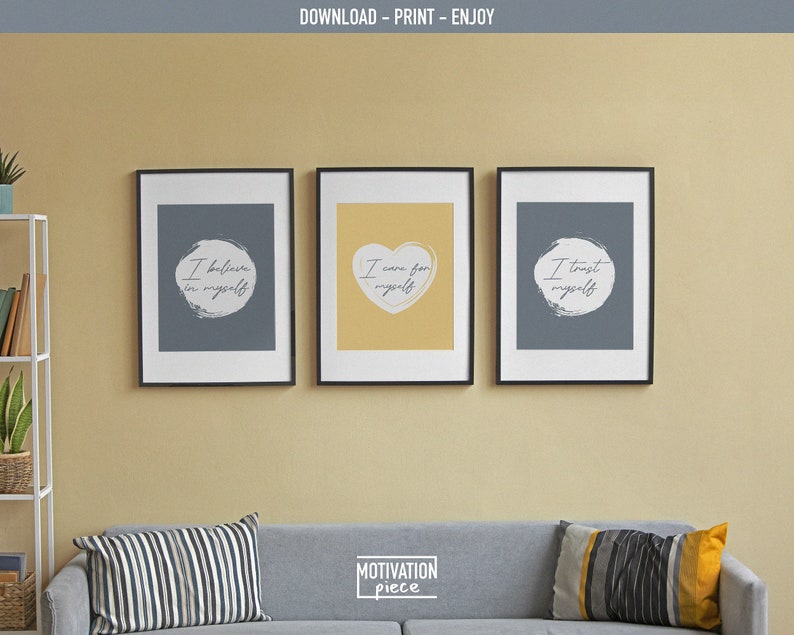 Set of 3 Motivating Quote Poster Inspiring Sayings Downloadable Wall ...