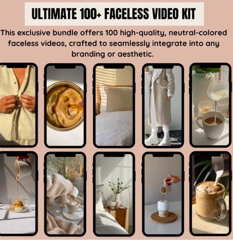 100 MRR PLR Faceless Neutral Aesthetic Faceless Reels | Master Resell ...