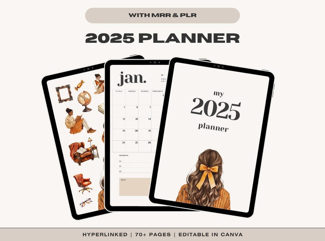 MMR PLR 2025 Planner, Digital Planner Template With Master Resell ...