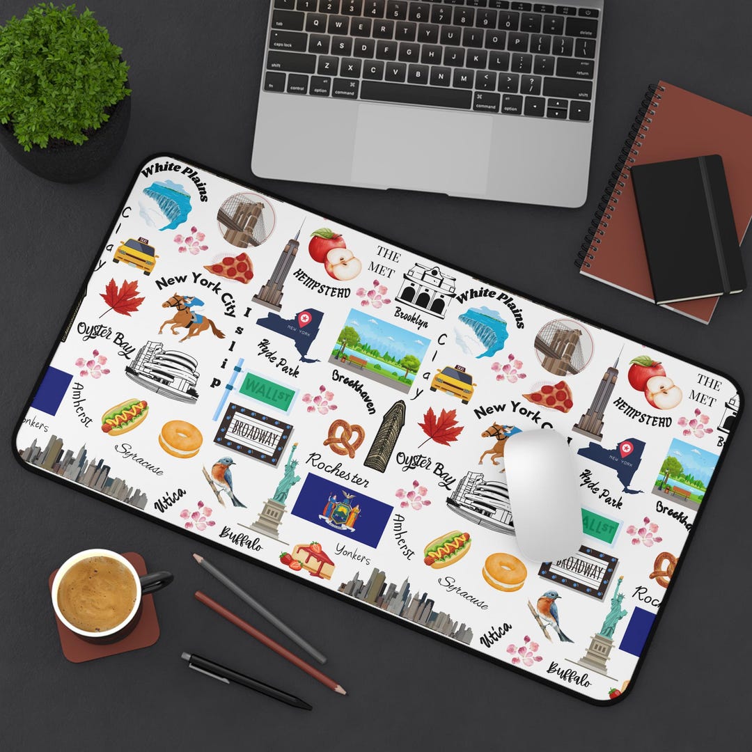 New York Themed Desk Mat, NY Office Decor, Functional Desk Accessory ...